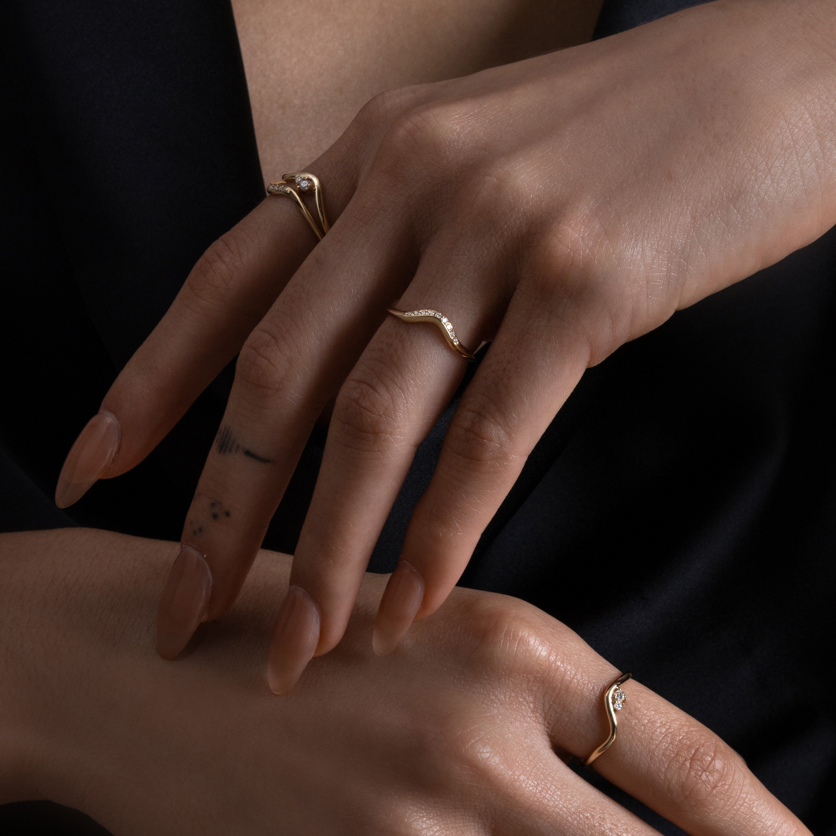 Petite Curve Diamond Ring | Solid 14k gold – holly gray